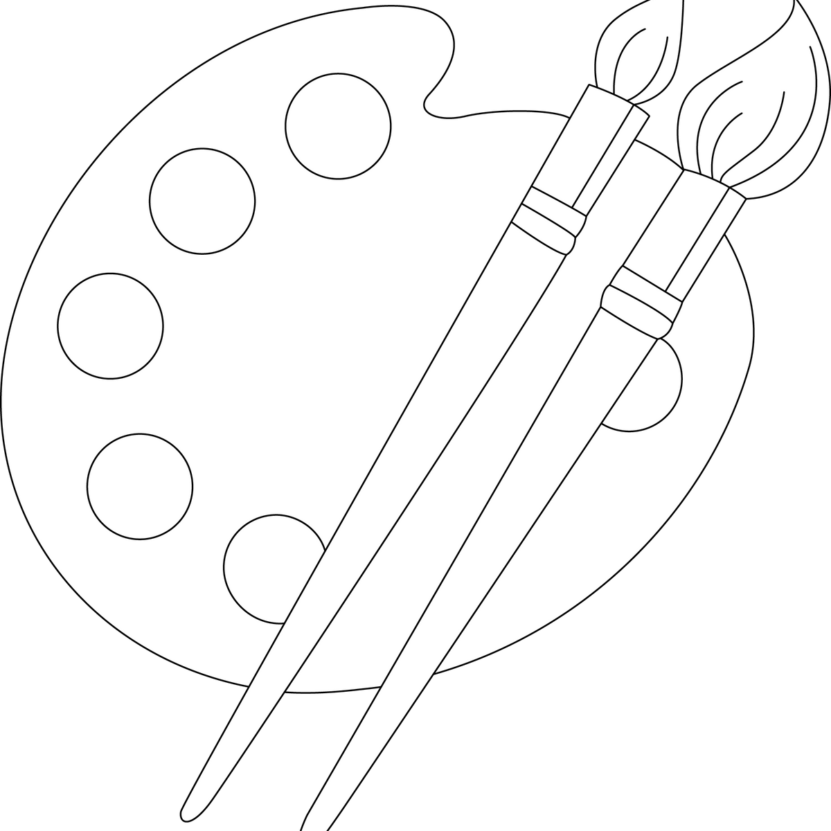 Paint Brush and Palette Coloring Page – Free PDF for Kids