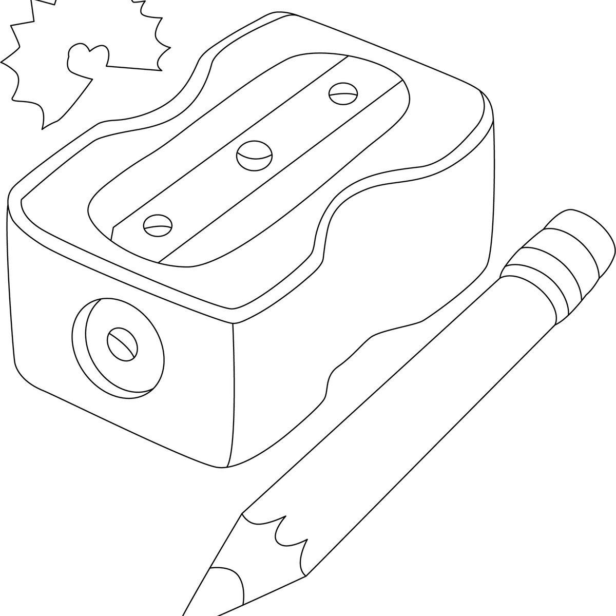 Fun Pencil Sharpener Coloring Page – Free Printable PDF
