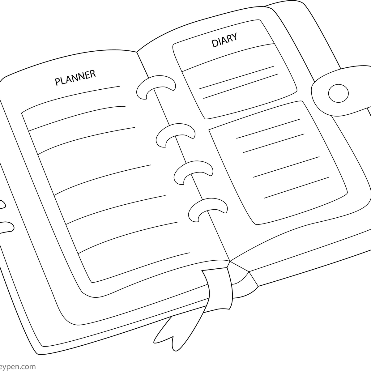 Free Printable Planner and Diary Coloring Page