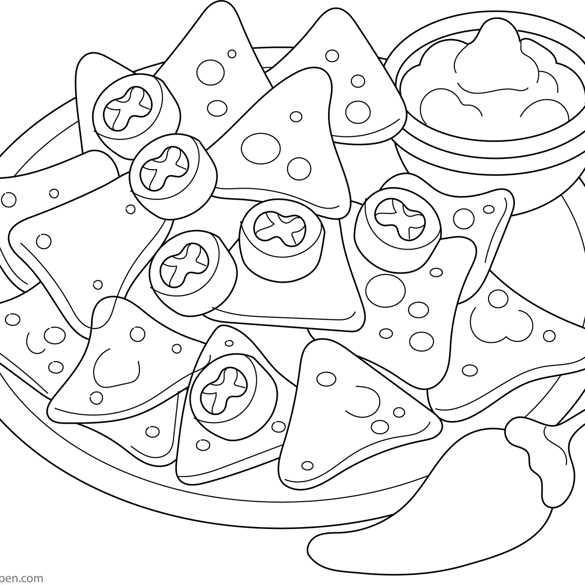 Free Nachos Coloring Page – Printable Fun for Kids
