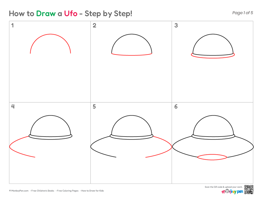 How to Draw a UFO – Easy Step-by-Step Spacecraft Drawing for Kids