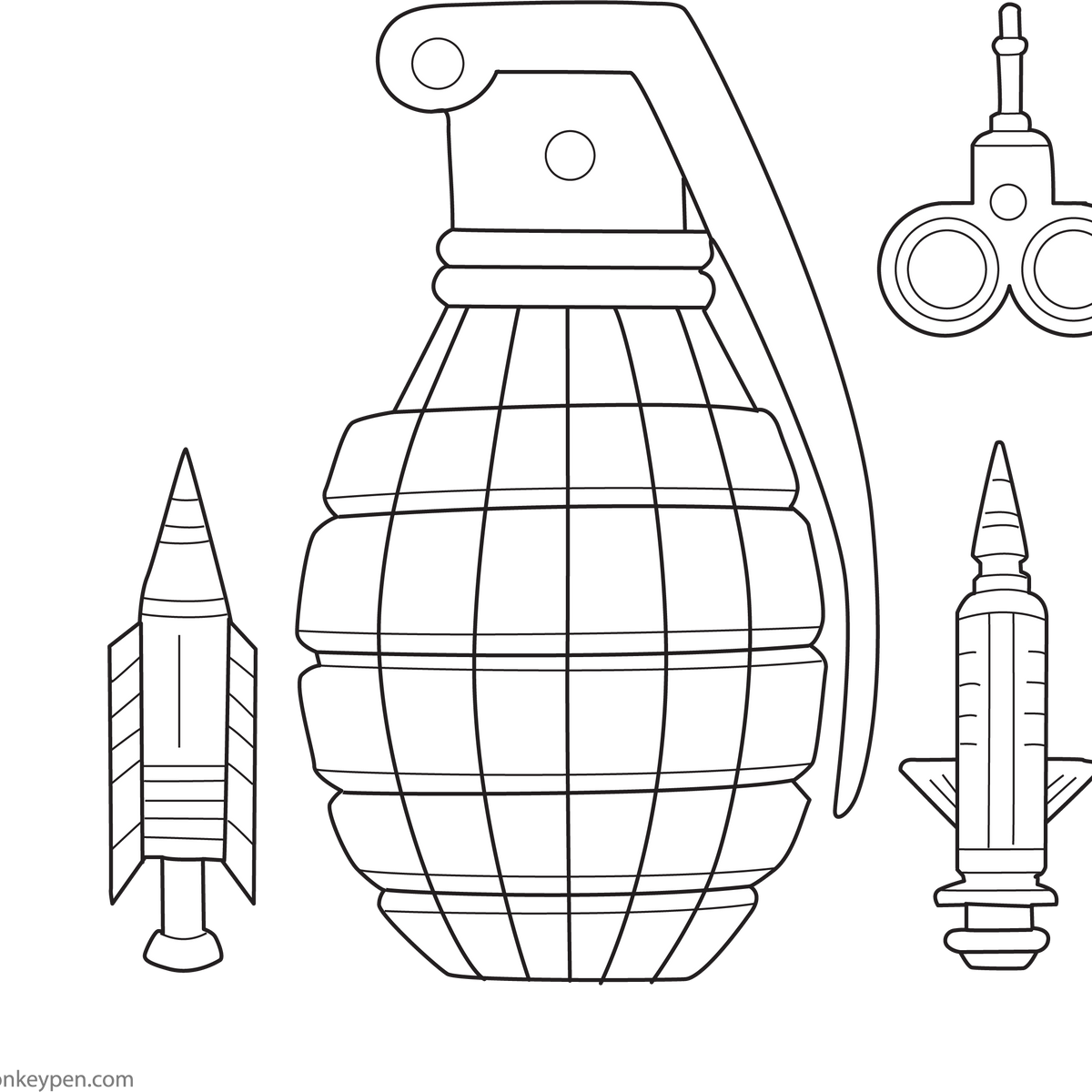 Grenade Coloring Page