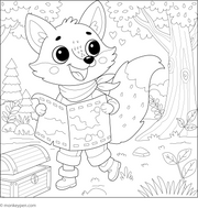 Free Printable Fox Coloring Book PDF Download