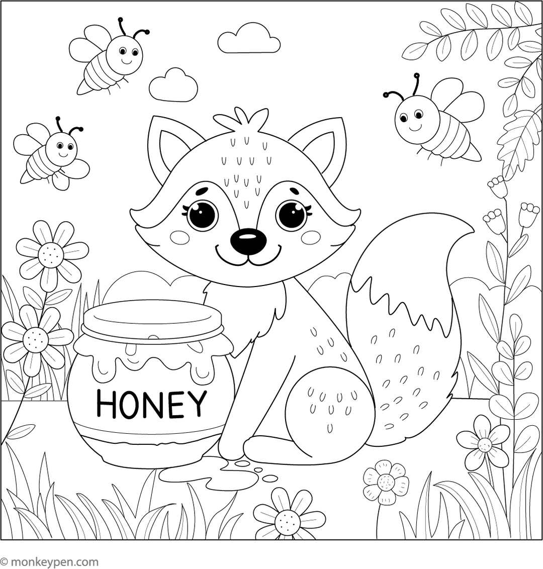 Free Printable Fox Coloring Book PDF Download