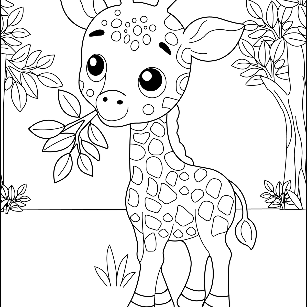 Giraffe Coloring Book – Free Printable PDF for Kids Fun