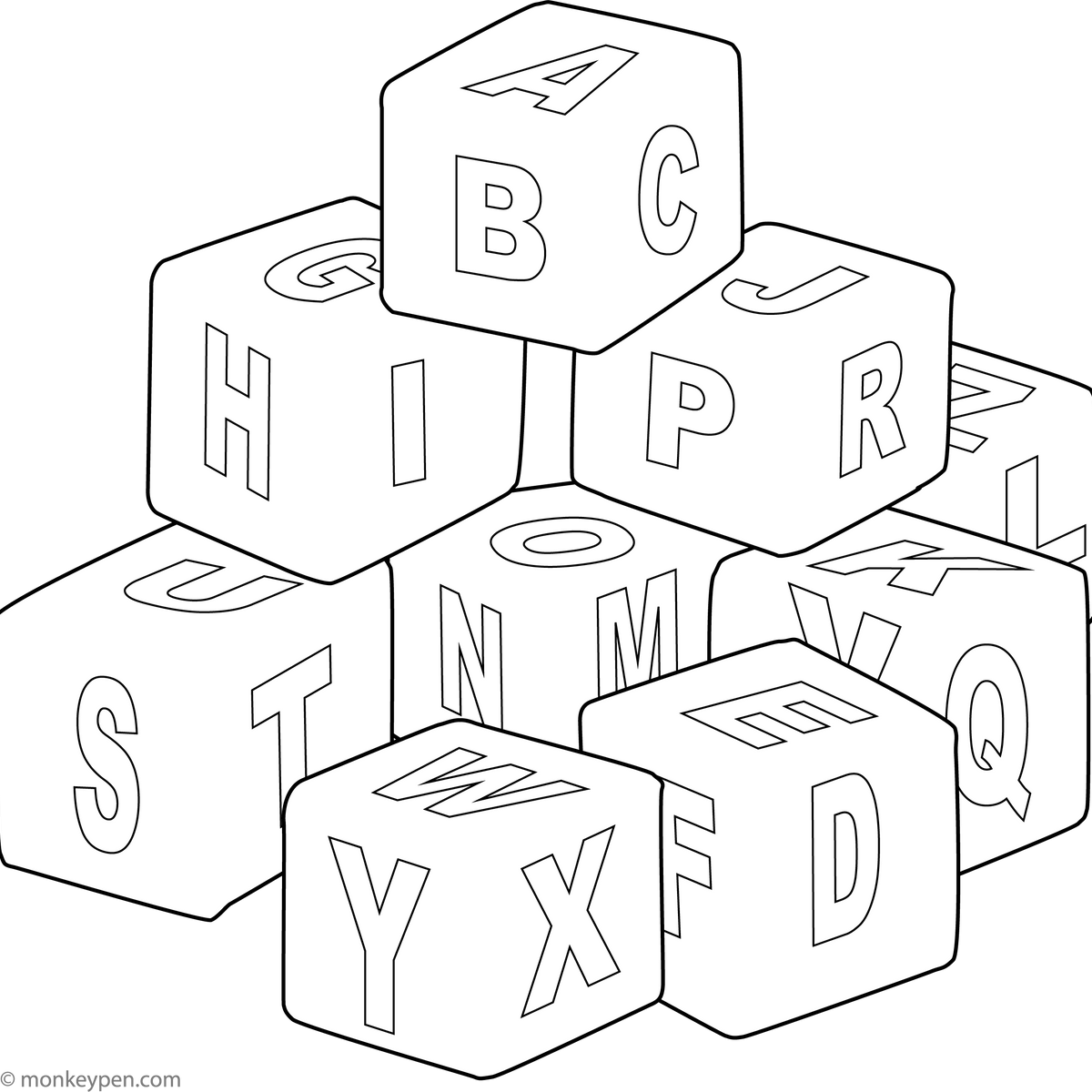 Printable Puzzle Block Coloring Page