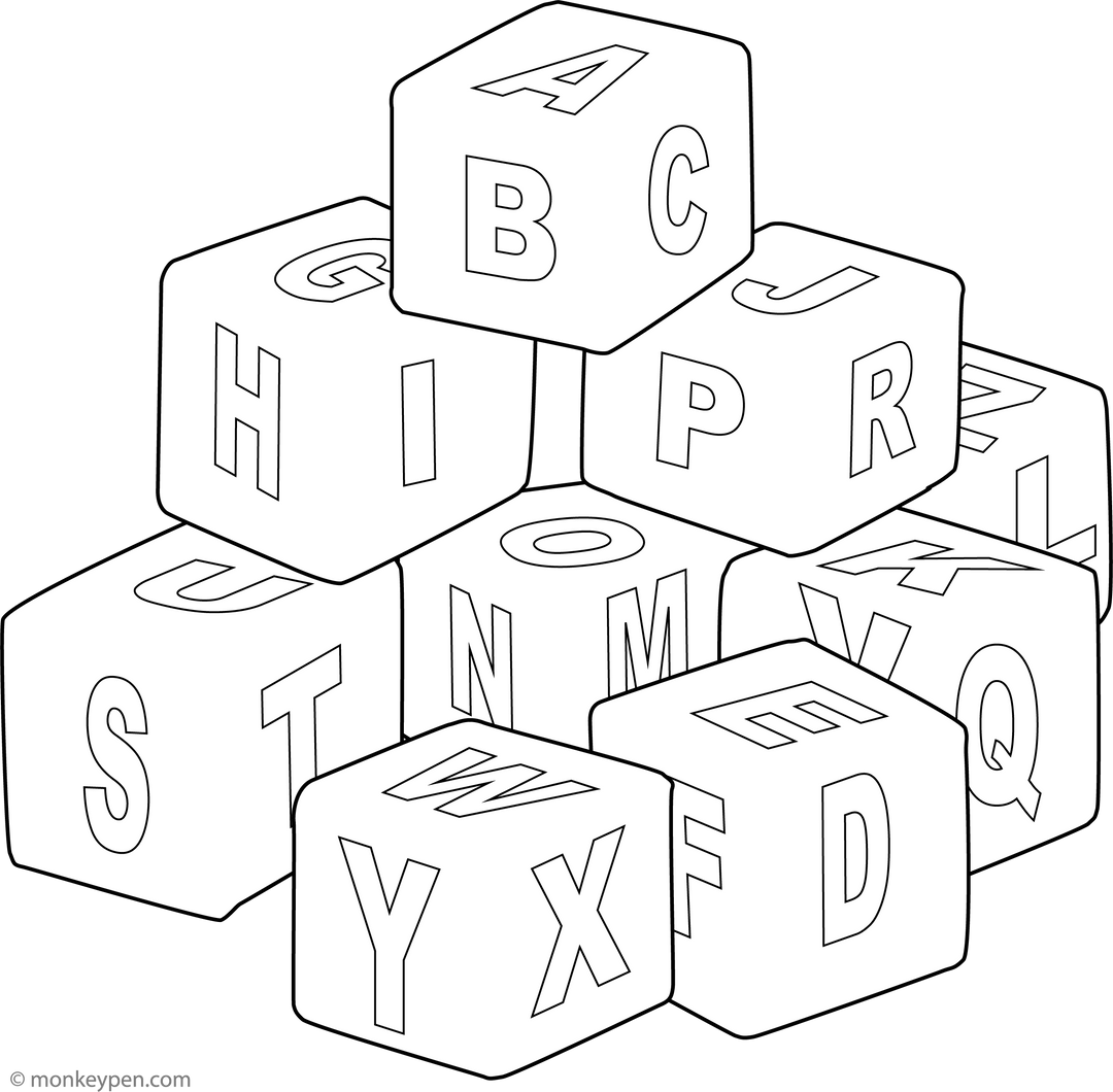 Printable Puzzle Block Coloring Page