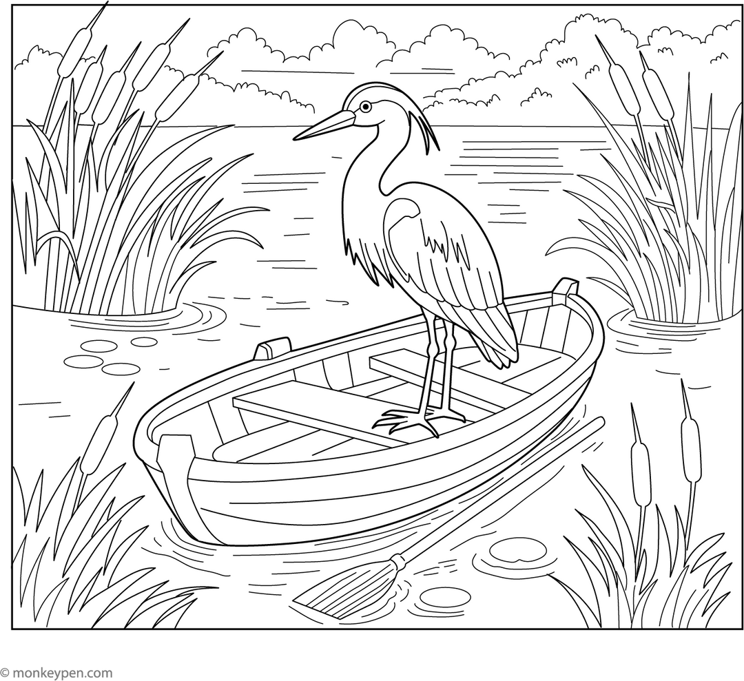 Free Heron Coloring Pages – PDF Printables for Kids