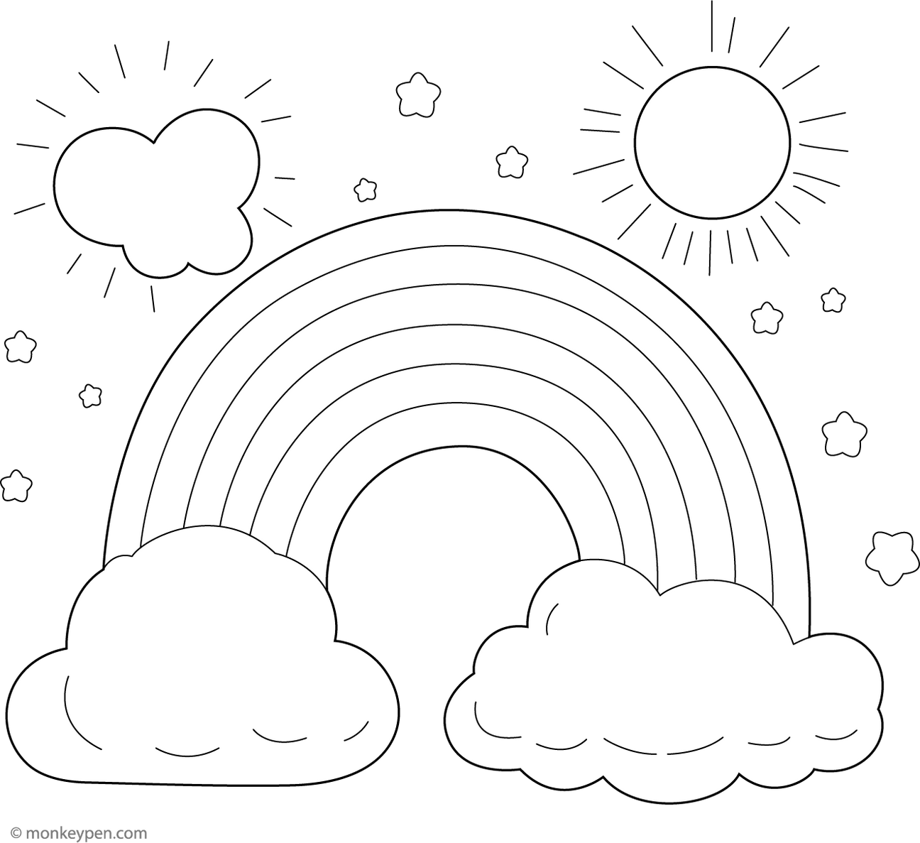Rainbow Coloring Page – Free Printable PDF for Kids Fun