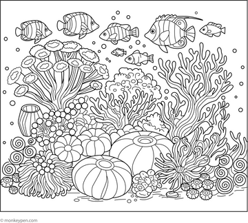 Coral Reefs Coloring Page – Free Printable PDF for Kids