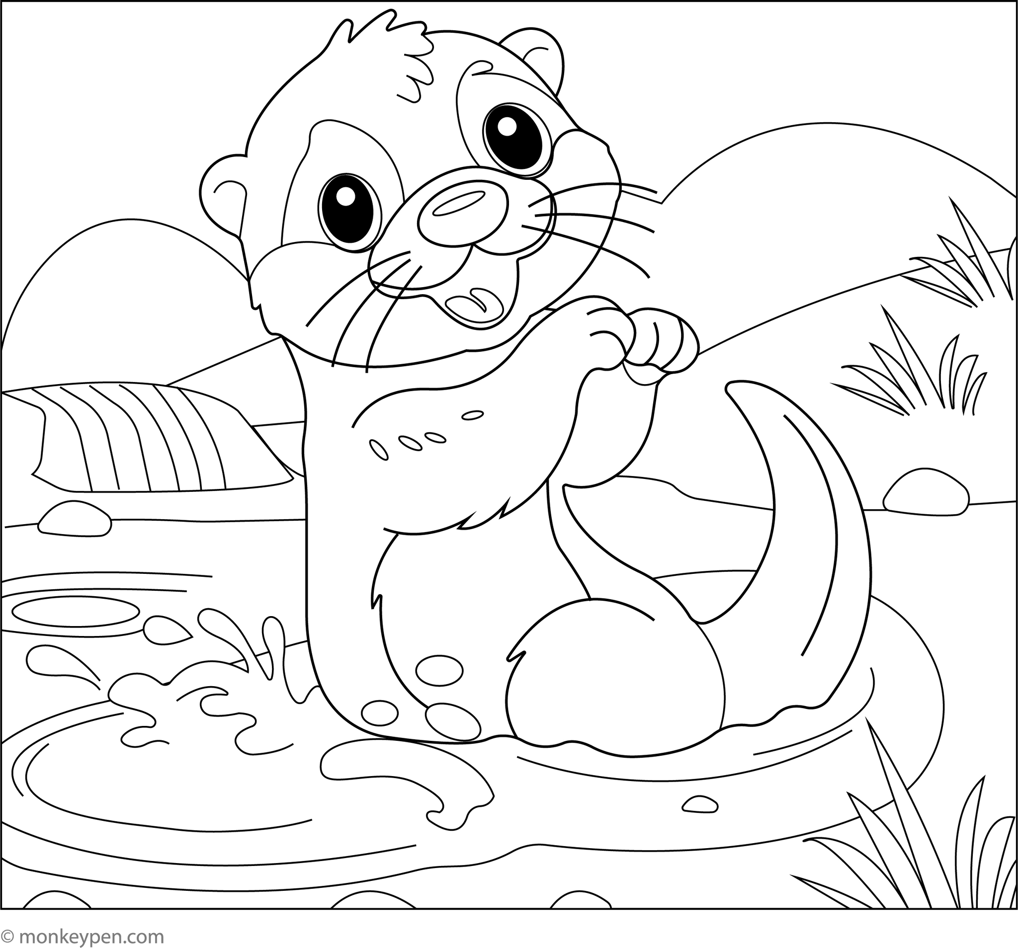 Free Printable Otter Coloring Book PDF for Kids Fun