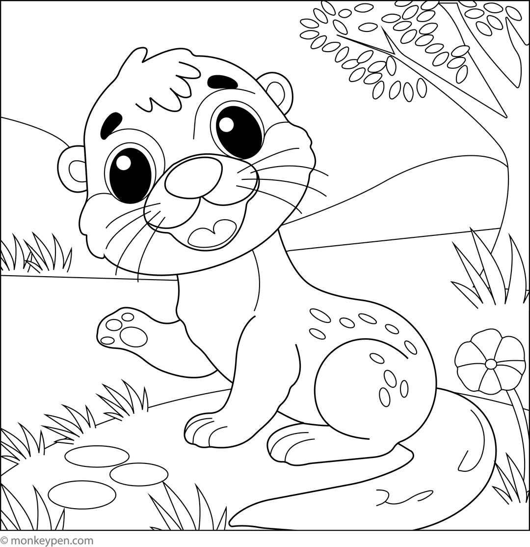 Free Printable Otter Coloring Book PDF for Kids Fun