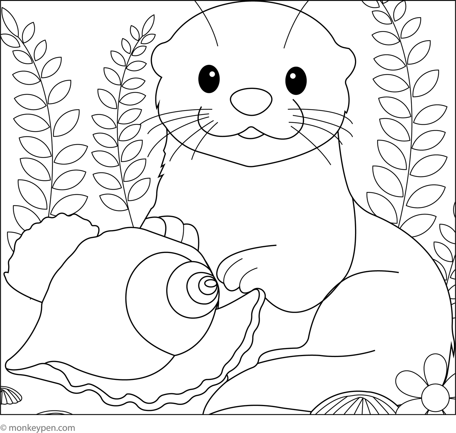 Free Printable Otter Coloring Book PDF for Kids Fun