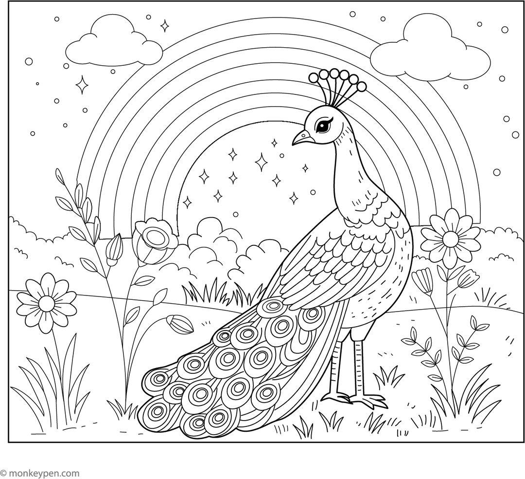 Peacock Coloring Pages – Free Printable Fun for Kids