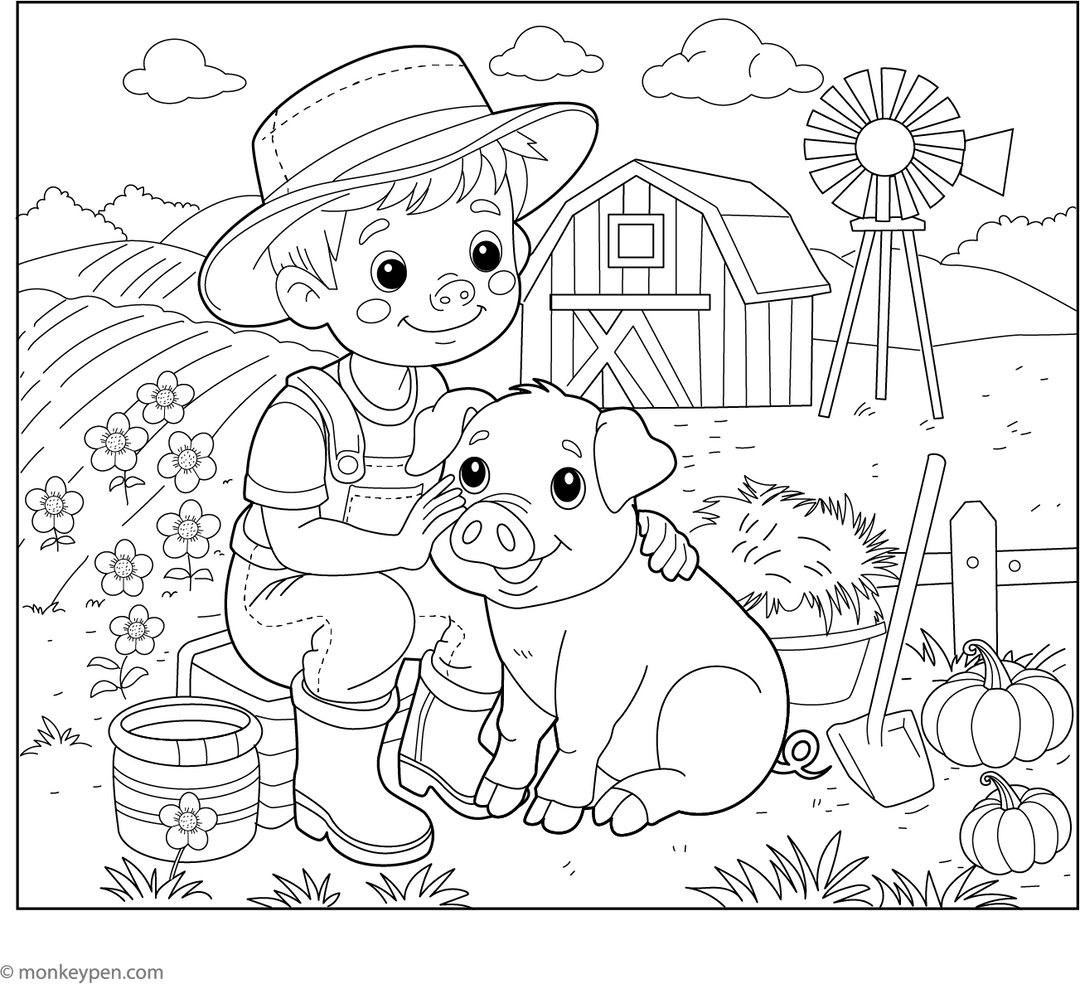 Pig Coloring Book – Free Kids Activity Printable