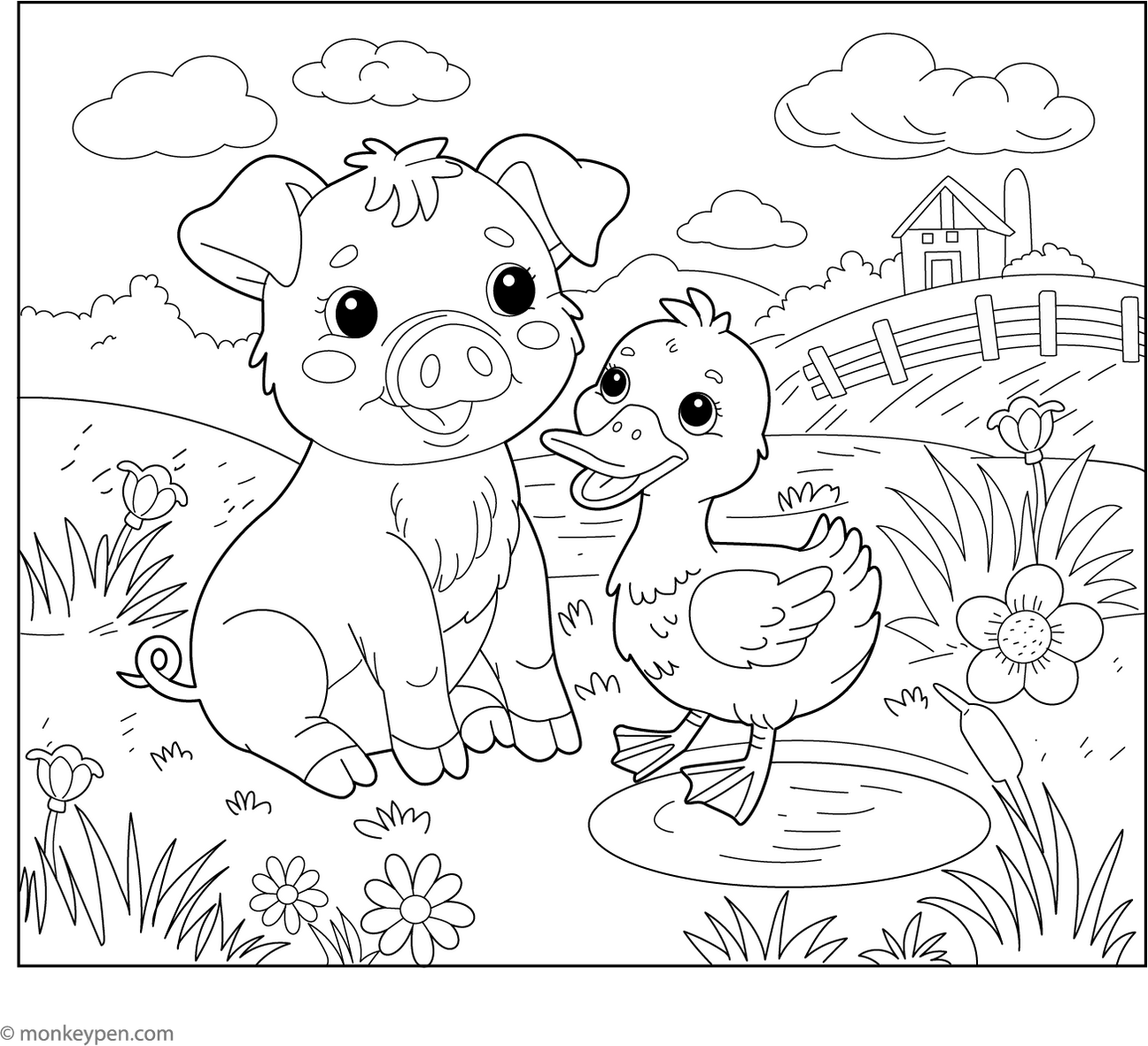 Pig Coloring Book – Free Kids Activity Printable