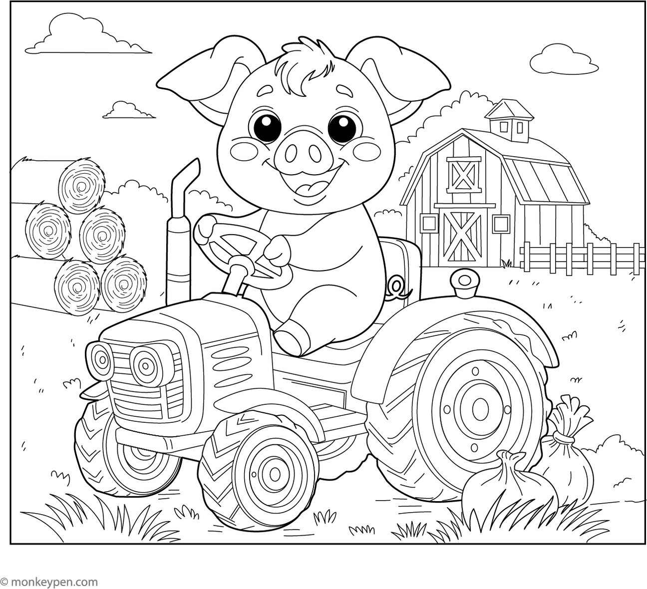 Free Pig Coloring Pages – Farm Fun for Kids
