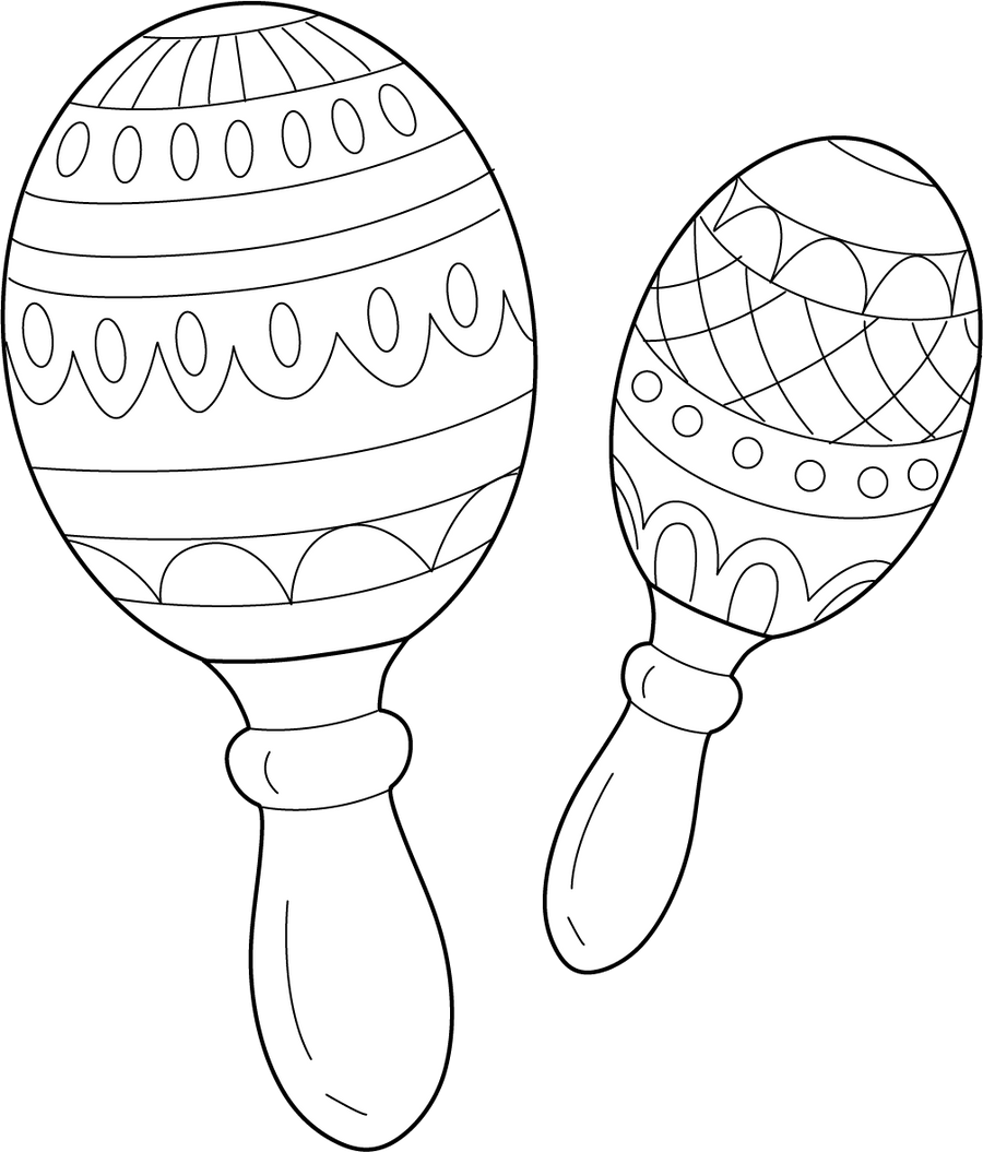 Maracas Coloring Page – Free Printable PDF for Kids