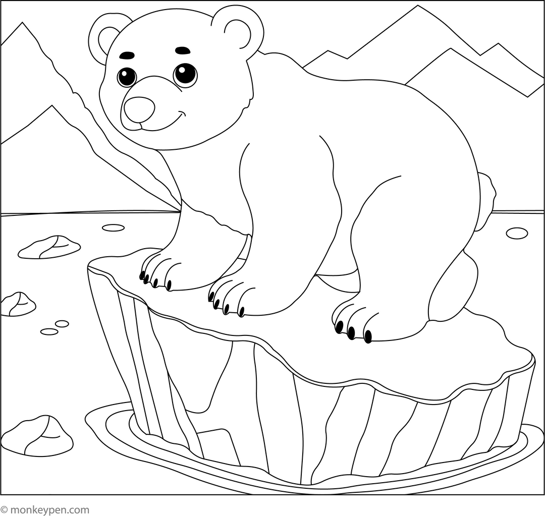 Free Printable Polar Bear Coloring Book PDF for Kids