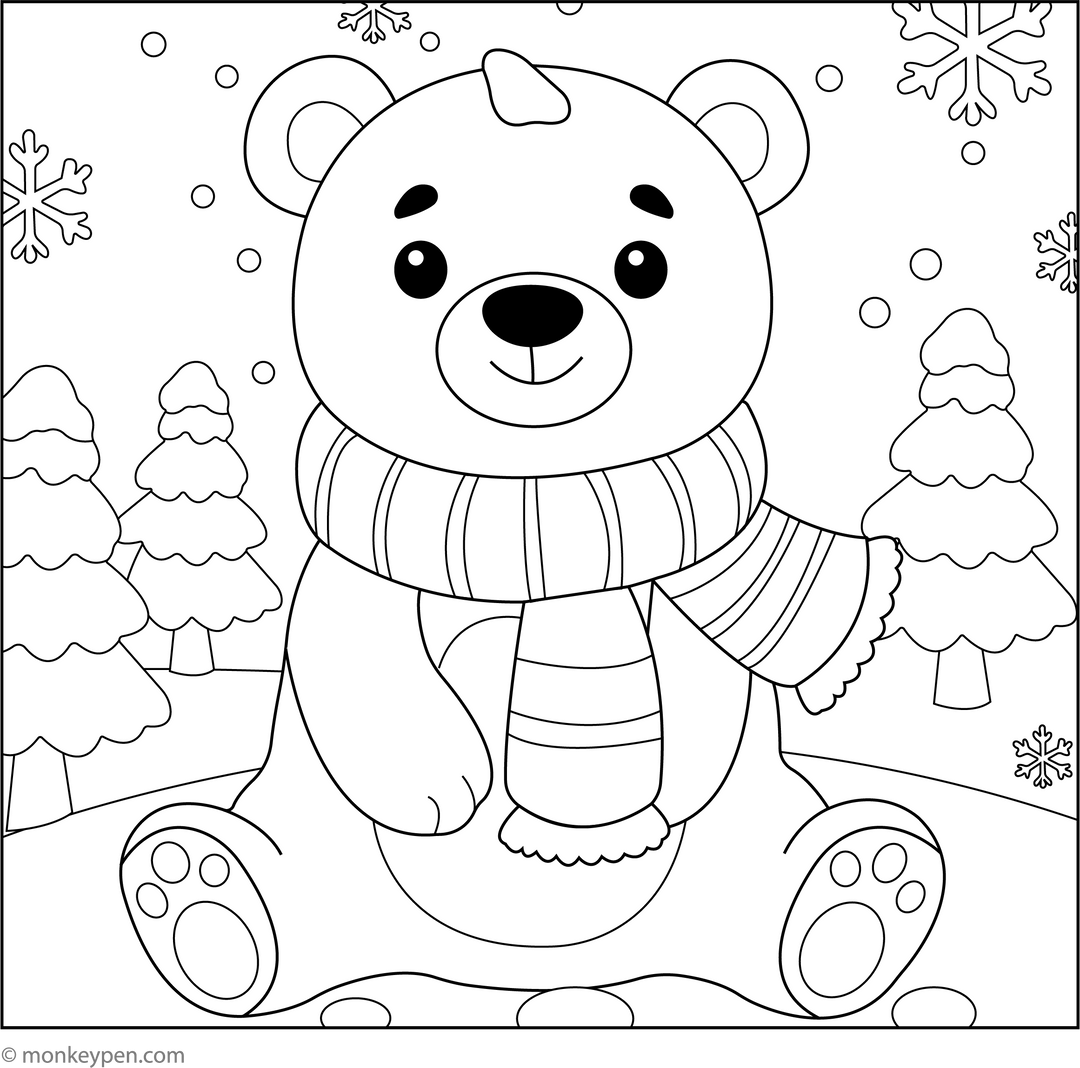 Free Printable Polar Bear Coloring Book PDF for Kids