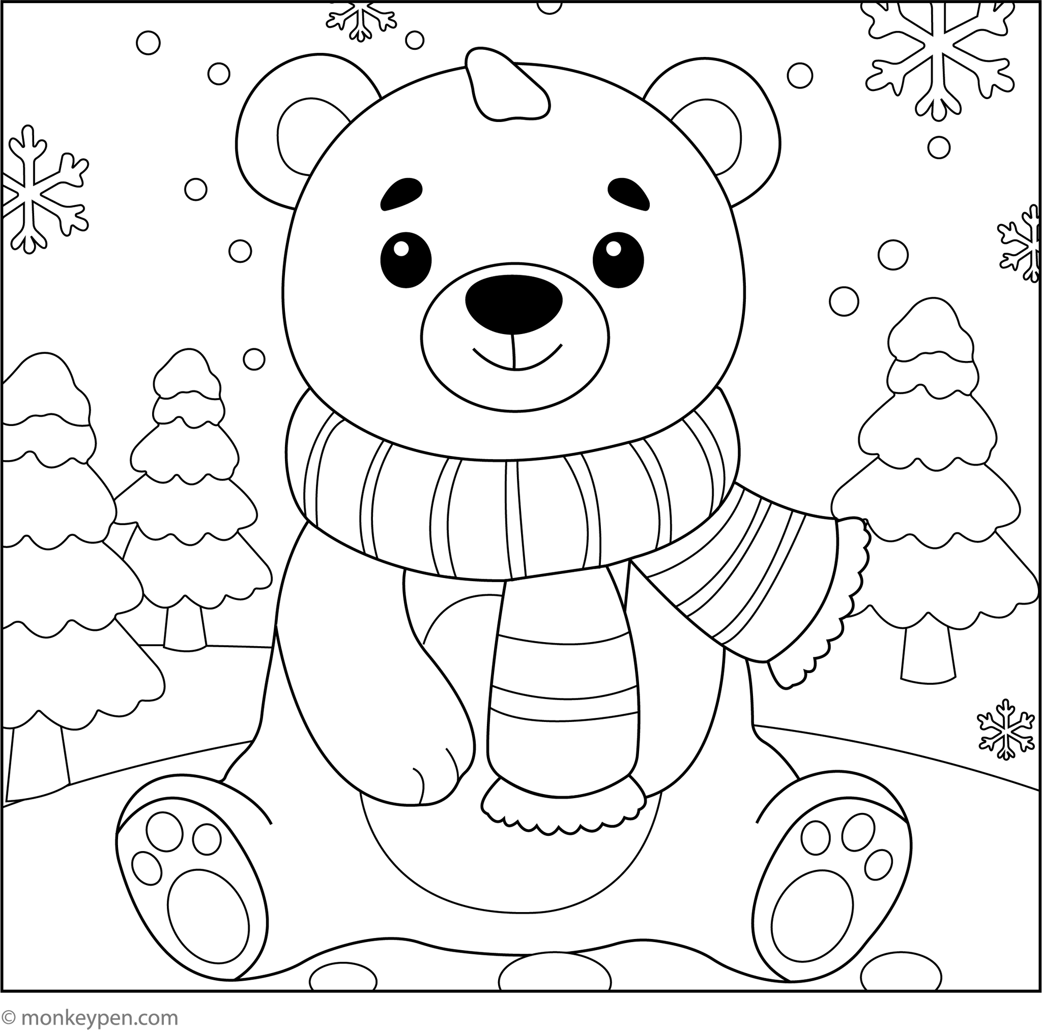 Free Printable Polar Bear Coloring Book PDF for Kids