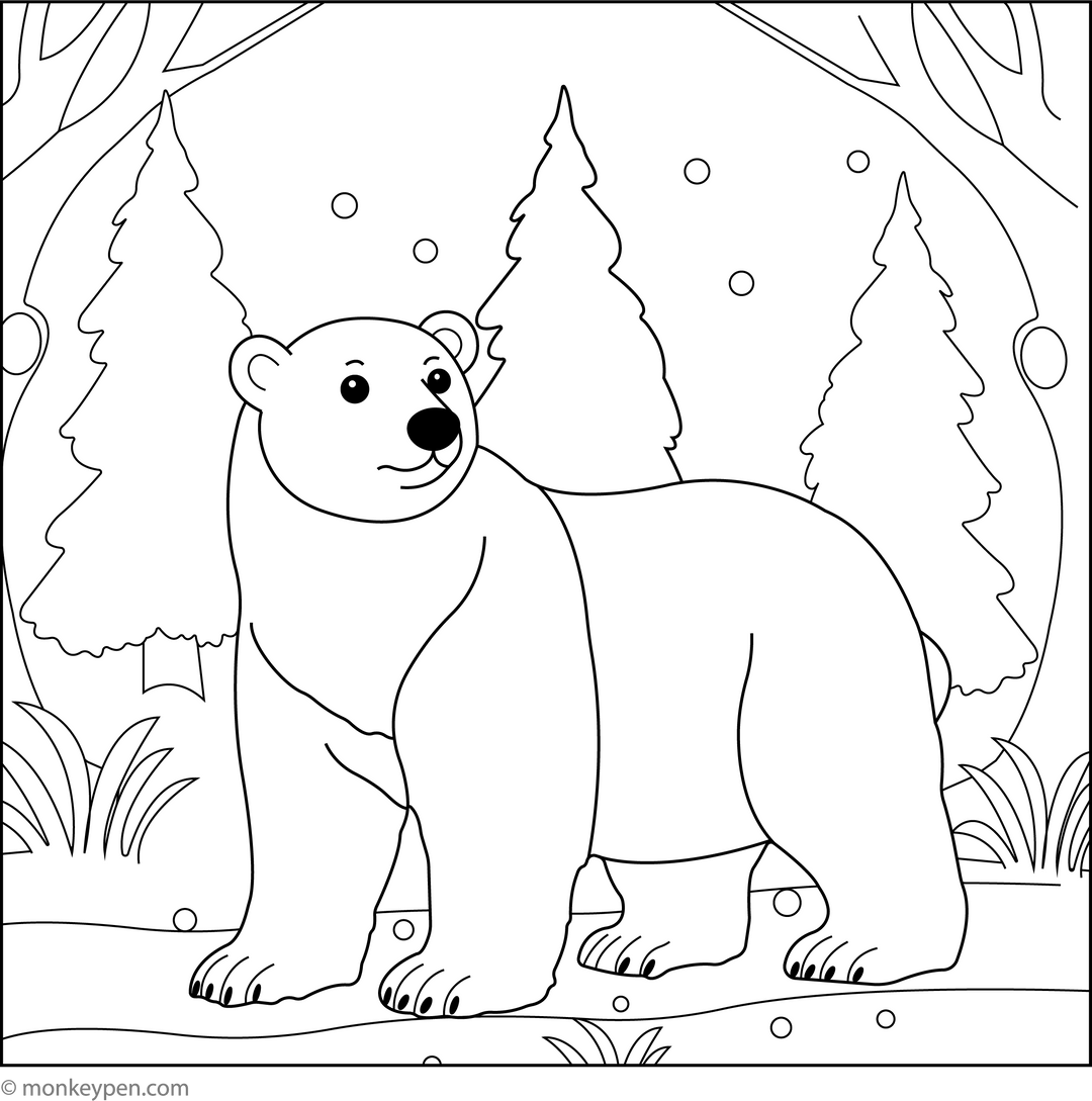 Free Printable Polar Bear Coloring Book PDF for Kids