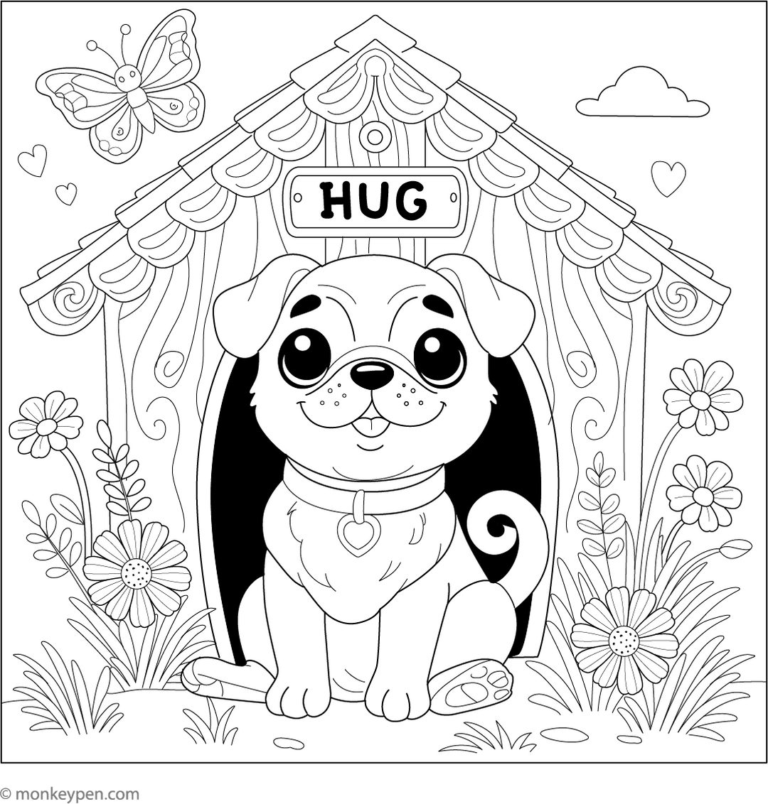 Pug Coloring Book – Free Printable PDF for Kids