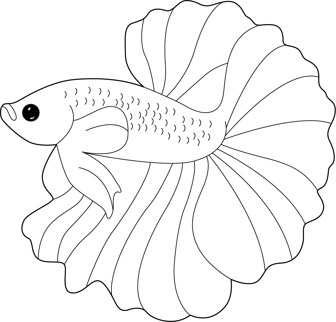 Free Printable Betta Fish Coloring Page for Kids