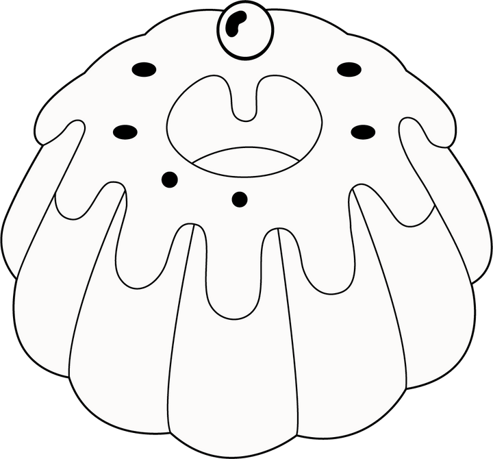 Bundt Cake Coloring Page For Children