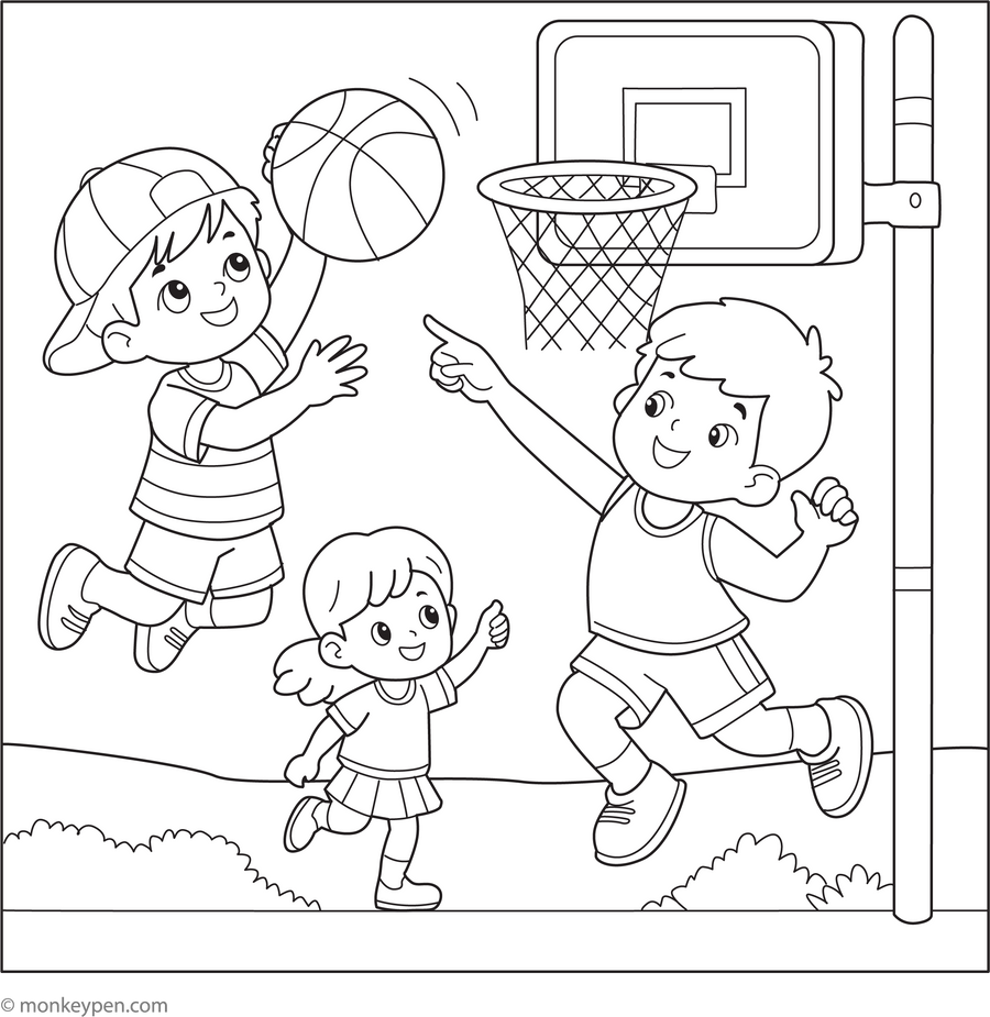 Basketball Coloring Book – Free Sports Printable for Kids