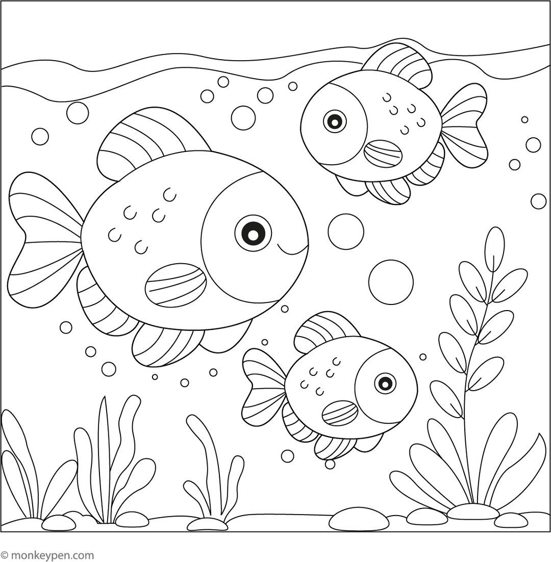 Printable Fish Coloring Book PDF Download