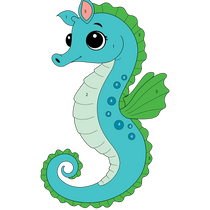 Seahorse Color by Number – Free Colouring Pages For Children