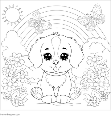 Free Puppy Coloring Book PDF – Fun Activity Sheet for Children