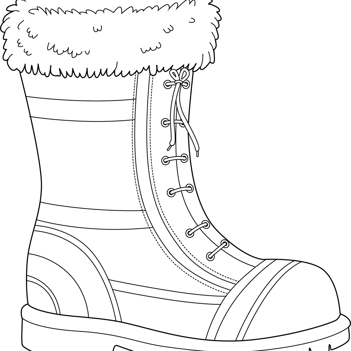 Snow Boot Coloring Page – Fun and Winter-Themed Printable for Kids