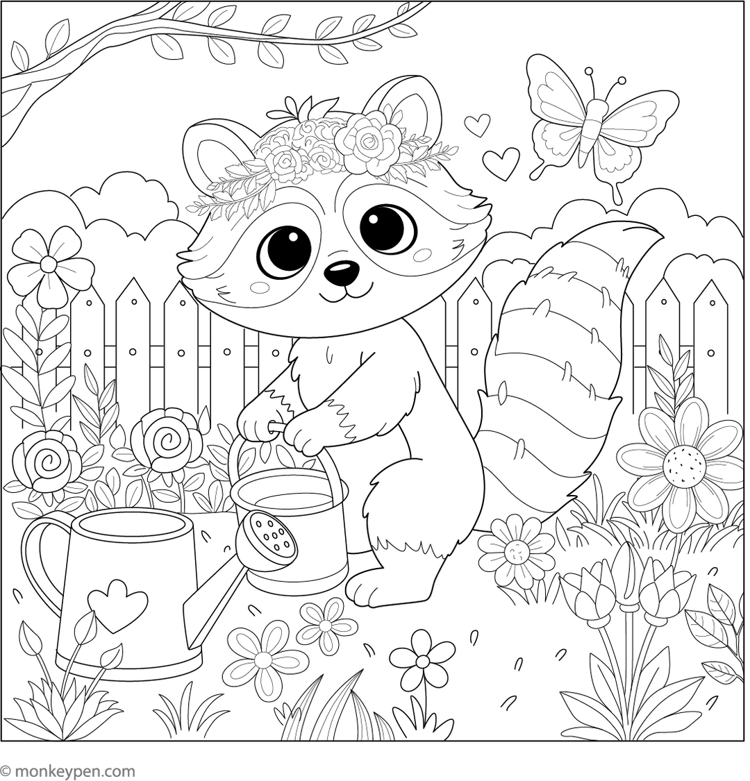 Raccoon Coloring Pages – Free Printable for Kids