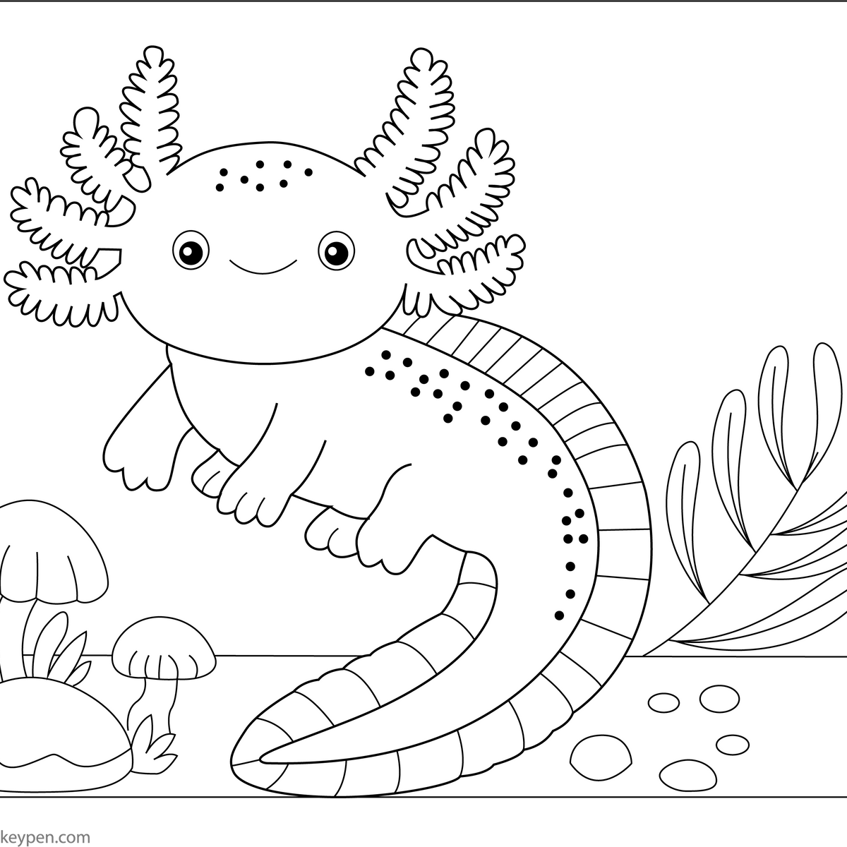 Axolotls Coloring Page – Free Printable PDF for Kids Fun