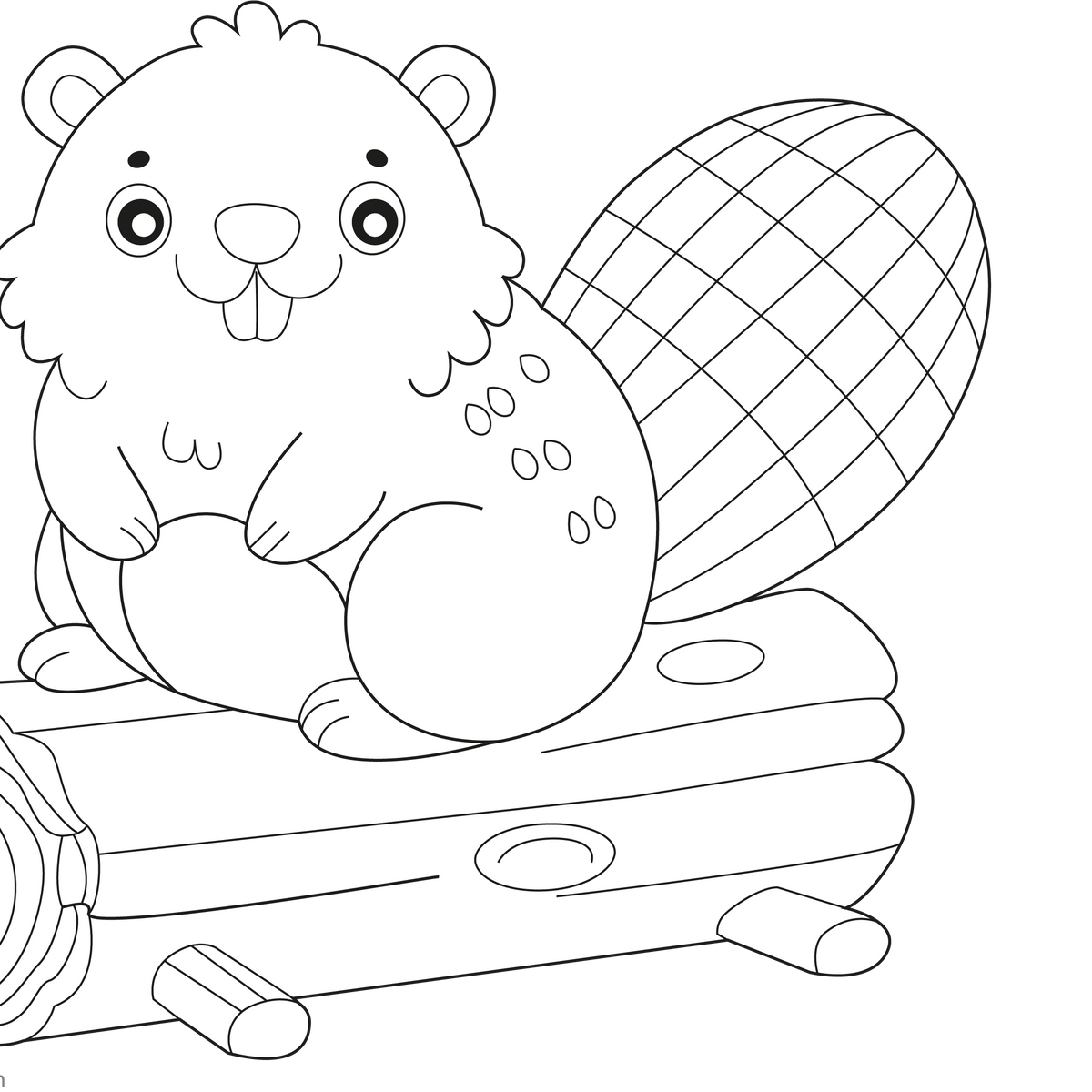 Beaver Coloring Page – Free Printable for Kids