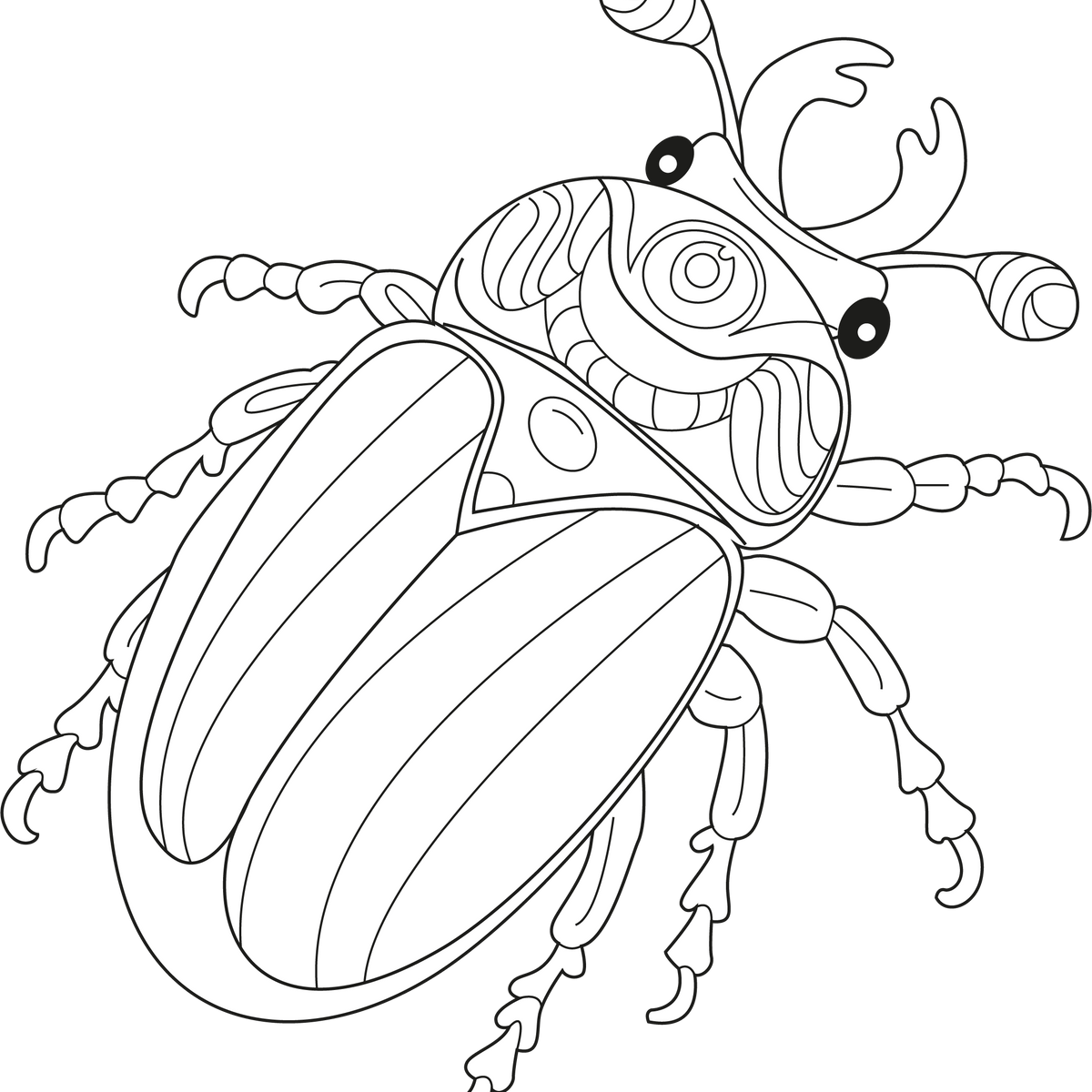 Beetle - Free Coloring Page Printable PDF