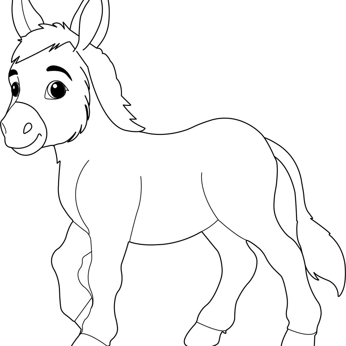 Donkey Coloring Book PDF - Free Printable Coloring Page PDF