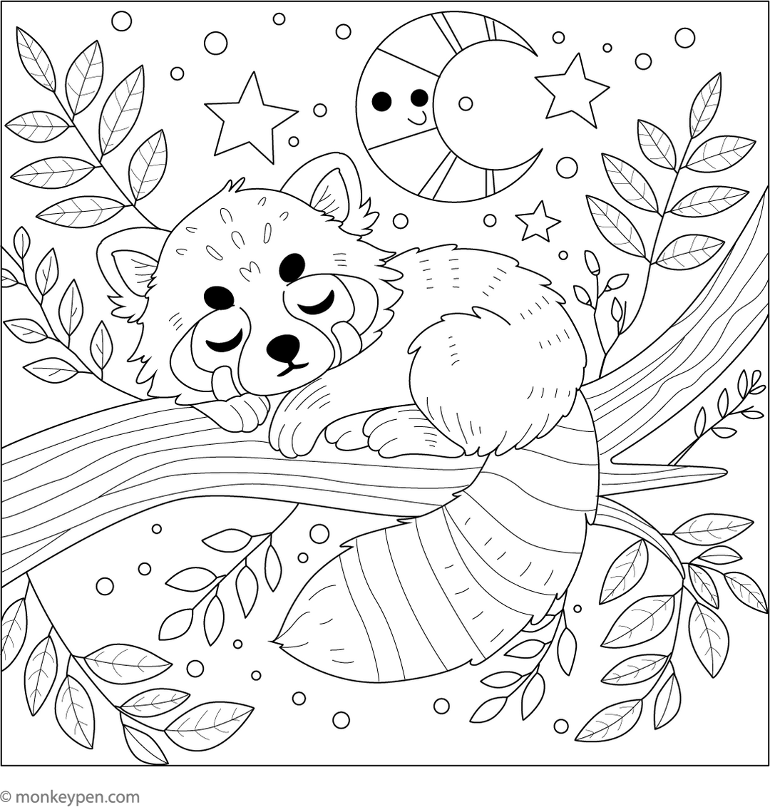 Red Panda Coloring Book – Free Printable PDF for Kids Fun