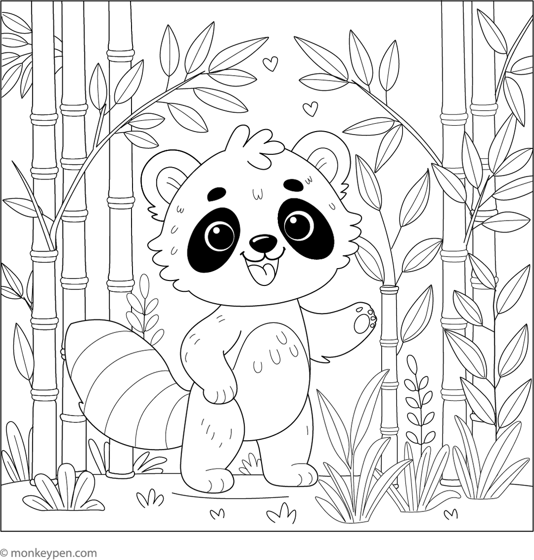 Red Panda Coloring Pages – Free Printable for Kids