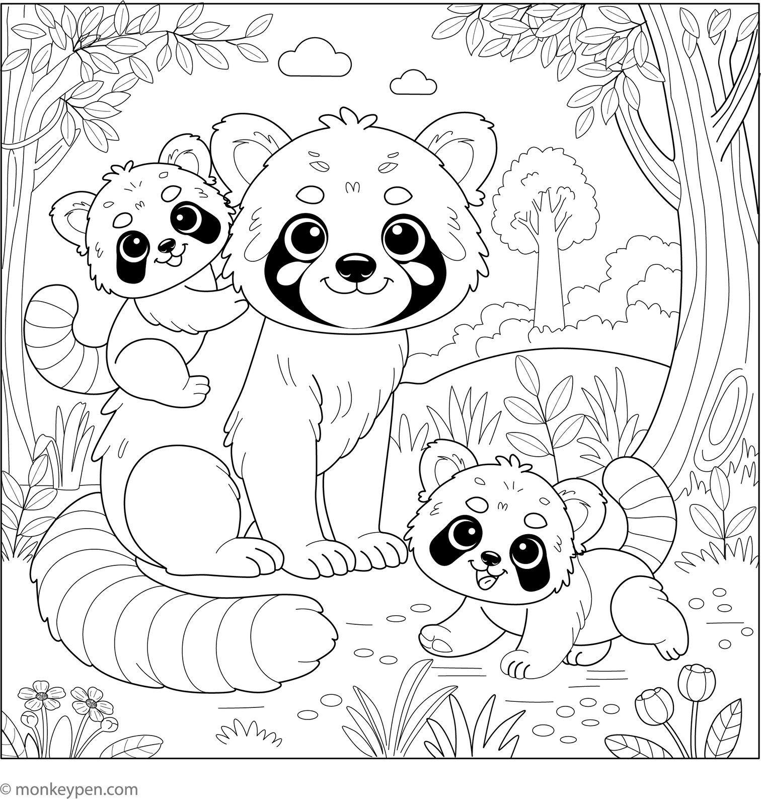 Free Red Panda Coloring Pages – Adorable Printable Wildlife Sheets for Kids