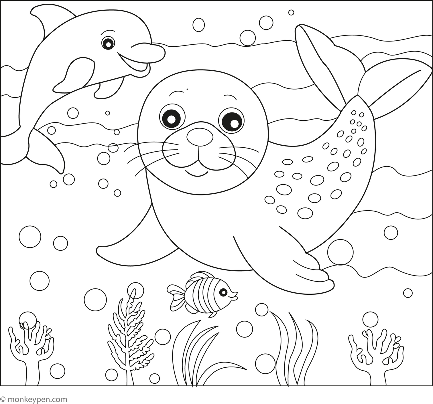 Free Dolphin Coloring Pages – Printable Ocean Fun for Kids