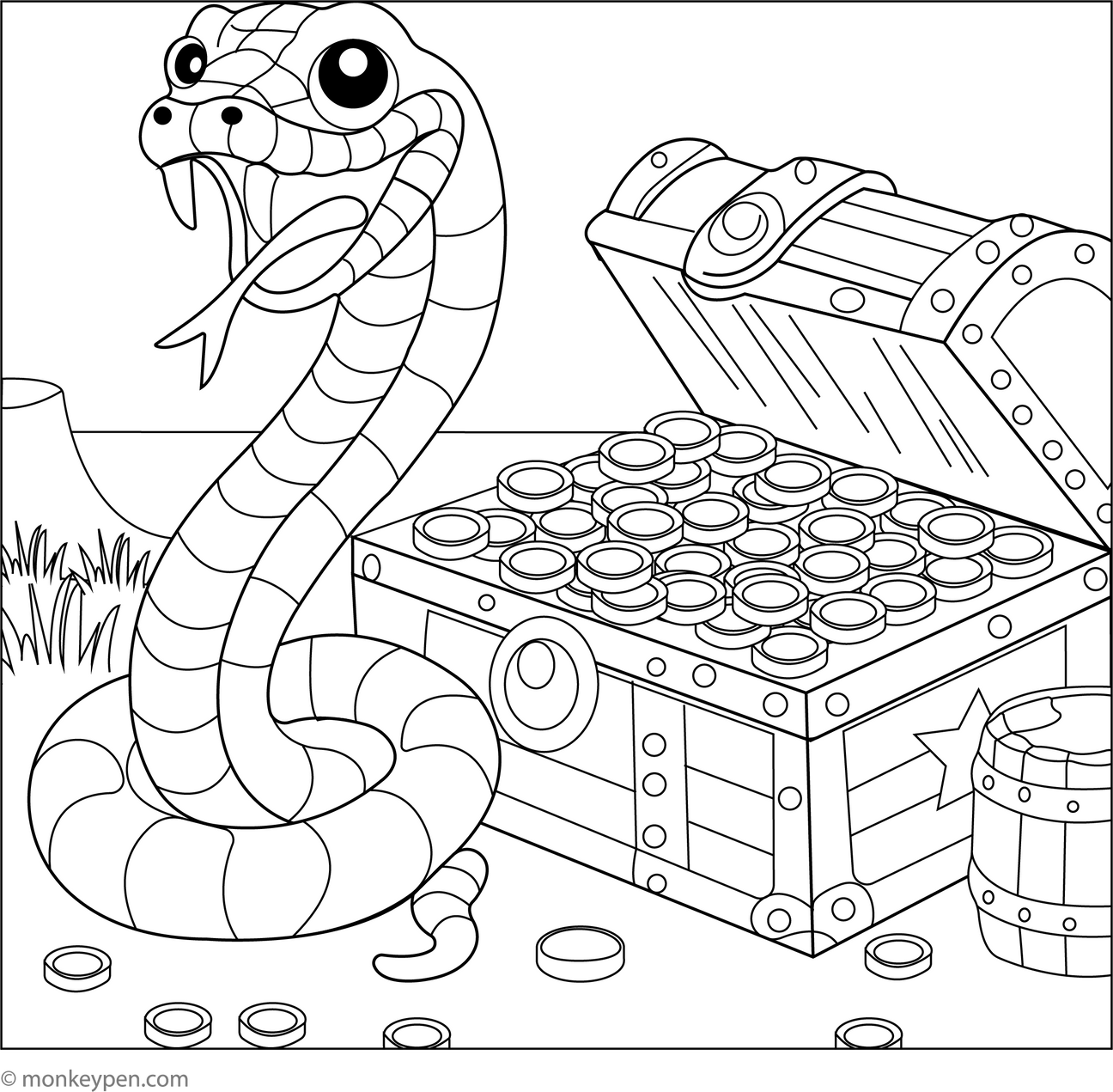 Free Snake Coloring Pages – Printable Reptile Fun for Kids