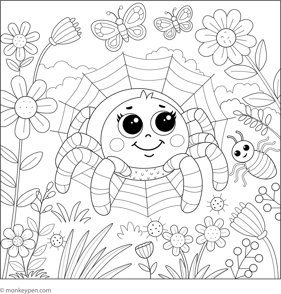 Free Spider Coloring Pages – Easy Printables for Kids
