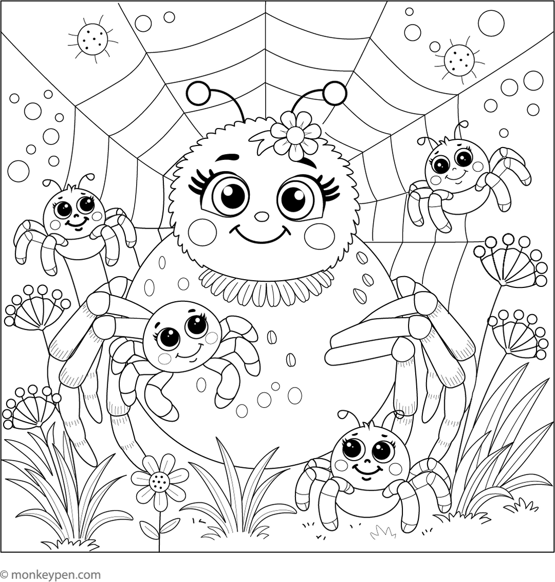 Spider Coloring Book – Exciting Printable Art for Children