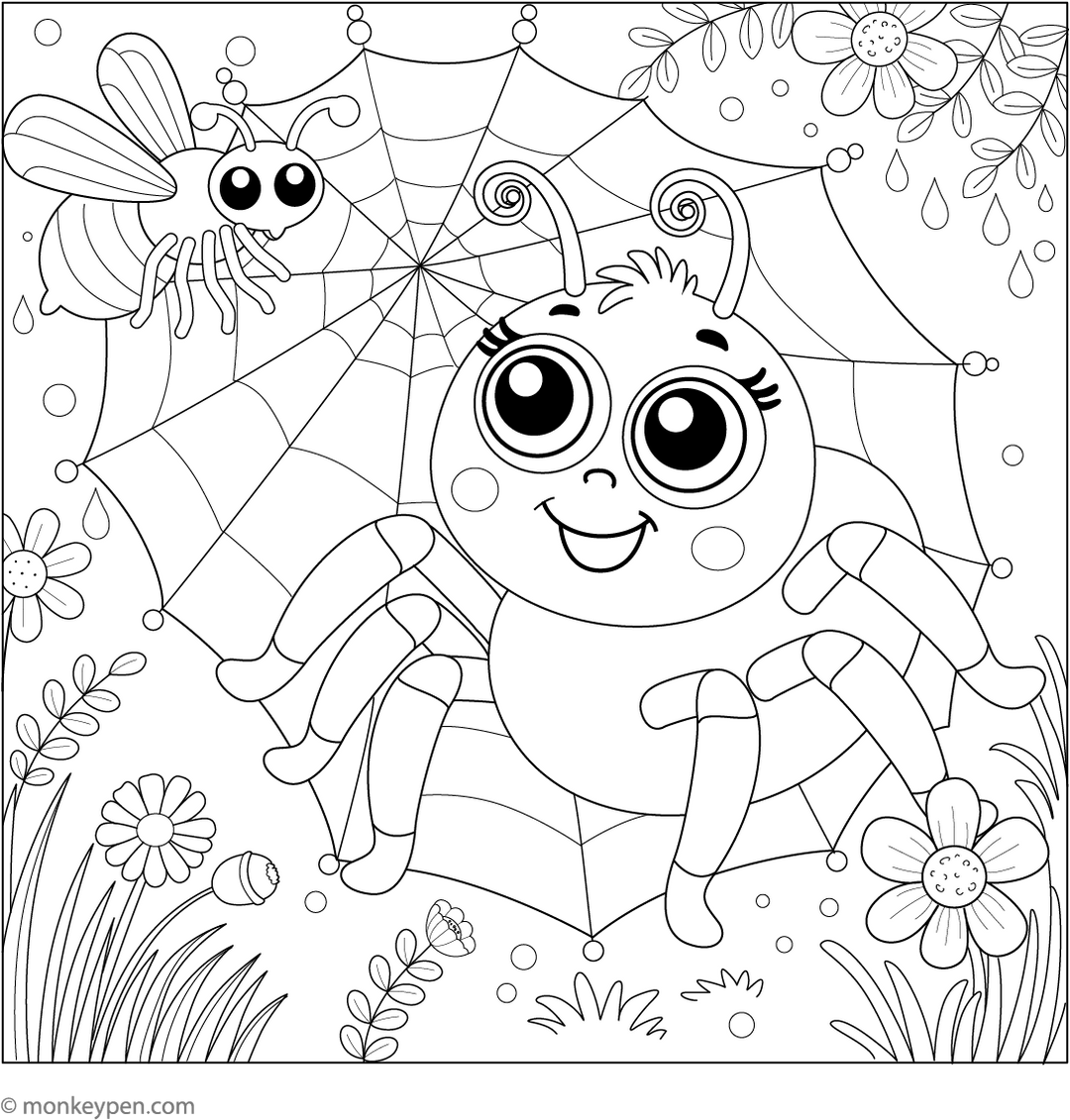 Spider Coloring Book – Exciting Printable Art for Children