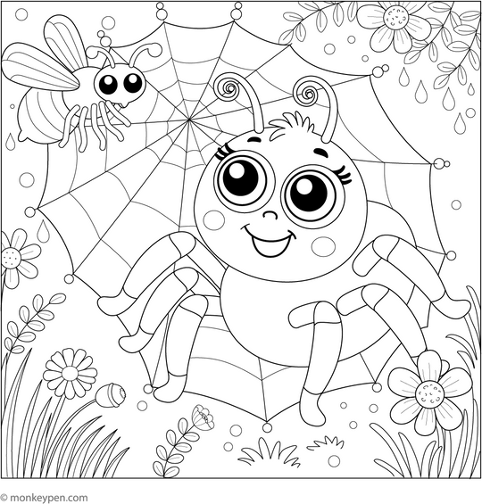 Spider Coloring Book – Exciting Printable Art for Children