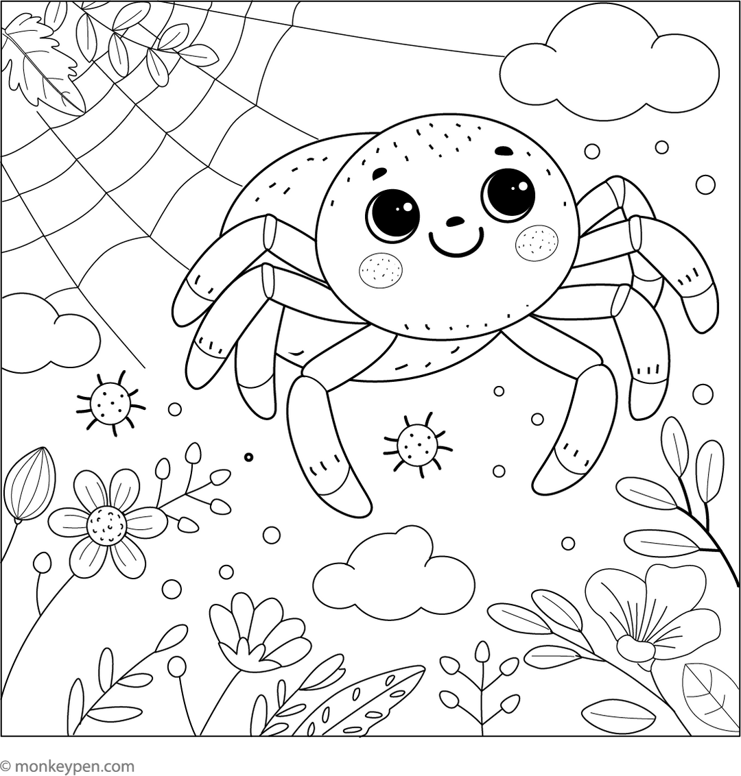 Spider Coloring Book – Exciting Printable Art for Children