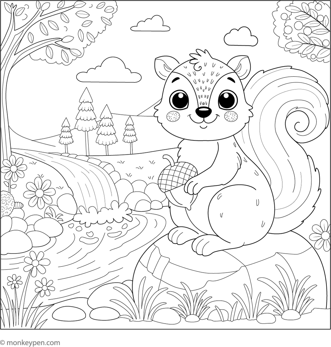 Free Squirrel Coloring Pages – Printable Woodland Fun for KidsFree ...